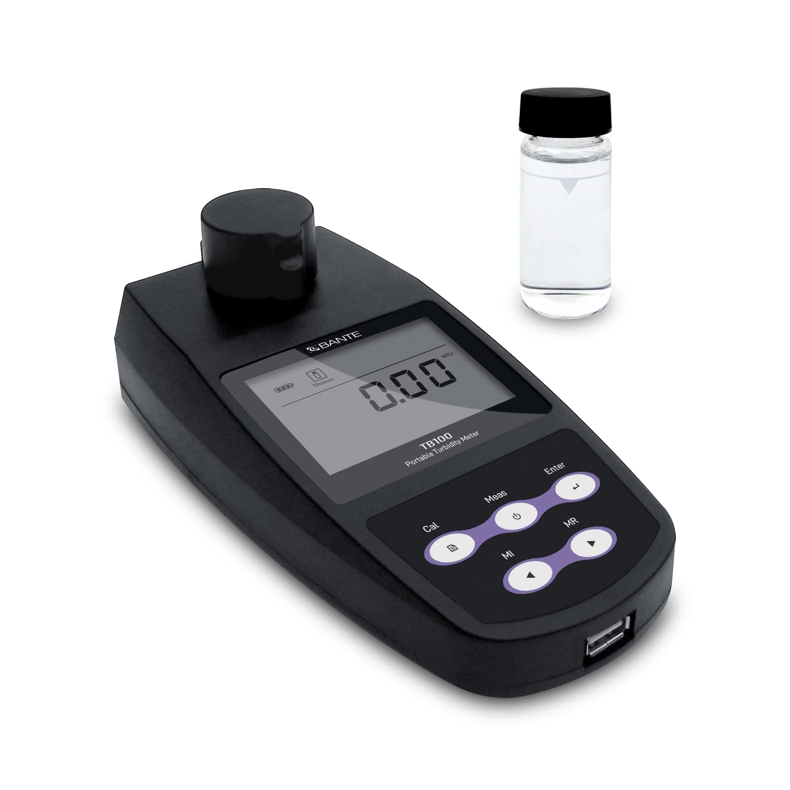 Bante TB100 Portable Turbidity Meter | Turbidimeter Kit | 2 to 5 Points Calibration, Selectable Turbidity Units - NTU/FNU/EBC/ASBC, 100 Sets of Data Storage, USB Interface