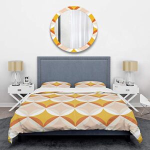 designq retro abstract design xii mid-century modern duvet cover set, yellow duvet cover set king, 0 bedding set of 3 pieces, all season mid-century modern bedding sets king