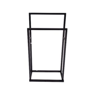 HAHRIR 2-Tier Metal Towel Rack Modern Freestanding Black Towel Rack, Bathroom Metal Storage Towel Rack, Black