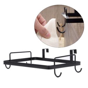 Jiawu Trash Storage Holder, Trash Bag Rack Hanging Trash Bag Holder Iron Hook Designed for Household Kitchen Cabinets Doors and Cupboards(Black)