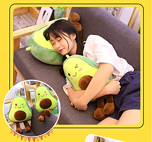 XIAOHONG 23.6 inch Large Avocado Fruit Soft Plush Toy Furry Stuffed Toy Avocado Plush Doll Cute Toy Avocado Stuffed Pillow Kawaii Food Shaped Fruit Series Hugging Pillow for Kids