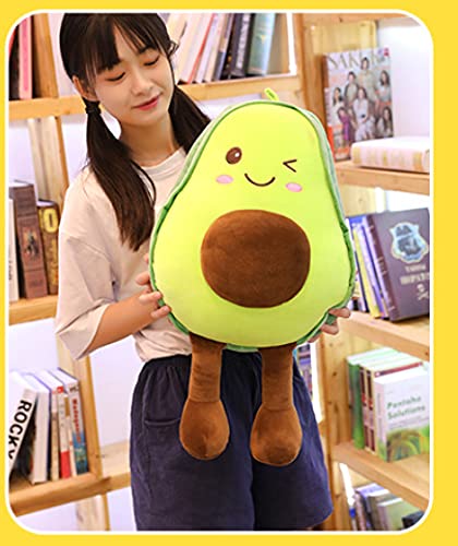 XIAOHONG 23.6 inch Large Avocado Fruit Soft Plush Toy Furry Stuffed Toy Avocado Plush Doll Cute Toy Avocado Stuffed Pillow Kawaii Food Shaped Fruit Series Hugging Pillow for Kids