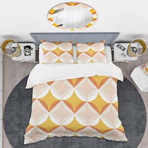 DesignQ Retro Abstract Design XII Mid-Century Modern Duvet Cover Set, Yellow Duvet Cover Set King, 0 Bedding Set of 3 Pieces, All Season Mid-Century Modern Bedding Sets King