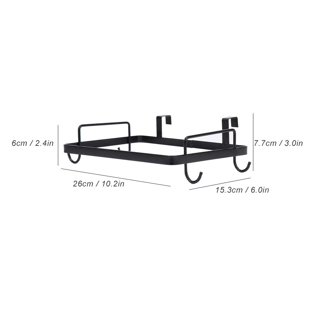 Jiawu Trash Storage Holder, Trash Bag Rack Hanging Trash Bag Holder Iron Hook Designed for Household Kitchen Cabinets Doors and Cupboards(Black)