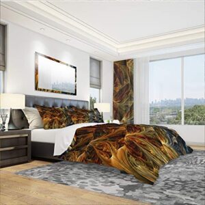 designq 'molten gold abstract' modern & contemporary duvet cover set