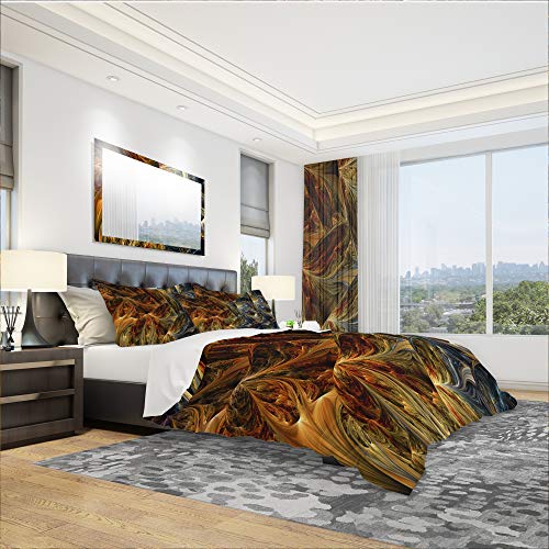 DesignQ 'Molten Gold Abstract' Modern & Contemporary Duvet Cover Set