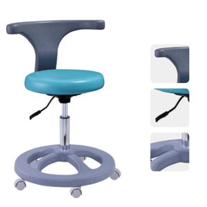 Dentist's Mobile Chair Nurse's Stools W/Backrest PU Leather and Medical Wheels Adjustable Height Standard Dental Mobile Chair for Dentist and Office