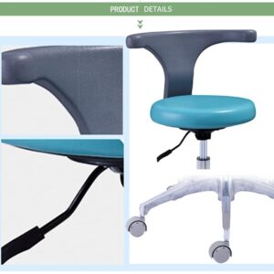 Dentist's Mobile Chair Nurse's Stools W/Backrest PU Leather and Medical Wheels Adjustable Height Standard Dental Mobile Chair for Dentist and Office