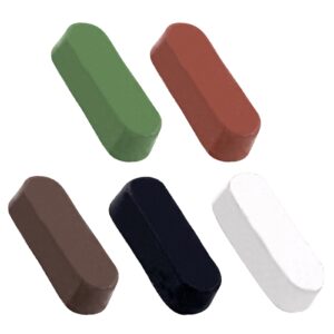 tanstic 5pcs polishing compound kit, buffing, polishing and cutting compound includes black emery, brown tripoli, white diamond, red rouge, general green