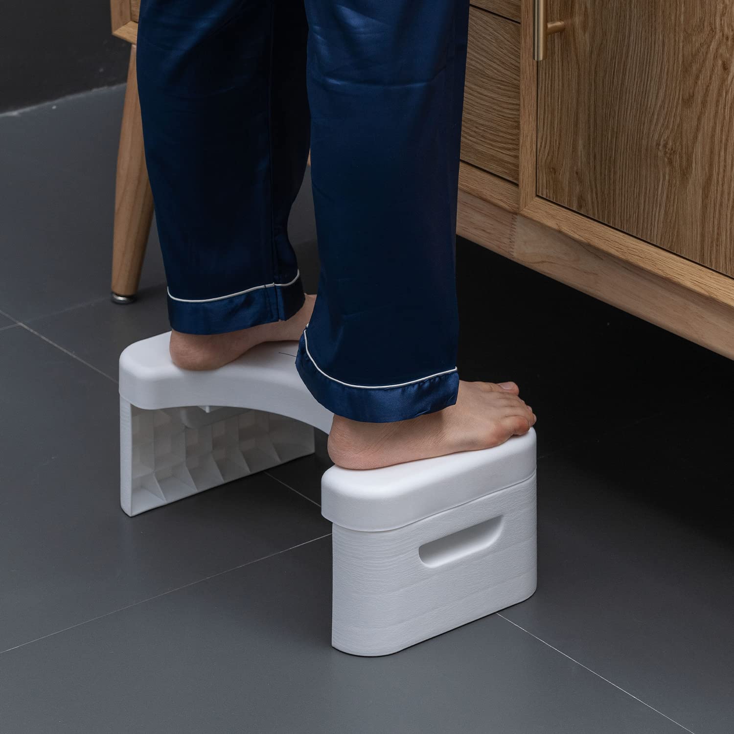 Toilet Step Stool, Toilet Assistance Steps, Bathroom Toilet Stool, Kids Tot Step Stool, Foldable Toilet Stool, Fits All Toilets, Folds for Easy Storage, White