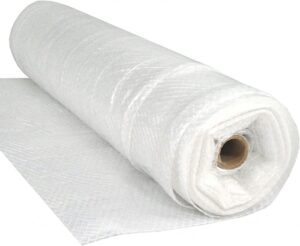 farm plastic supply - dura skrim string reinforced clear plastic sheeting - 6 mil - (20' x 100') - reinforced poly film tear resistant, weatherproof, vapor barrier polyethylene roll for construction