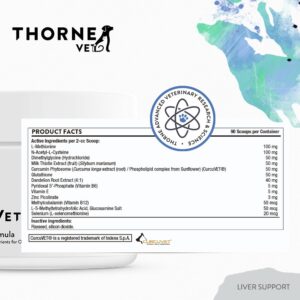 ThorneVet Liver Support Powder – Liver Support for Small Animals: Dogs & Cats, 90 Scoops