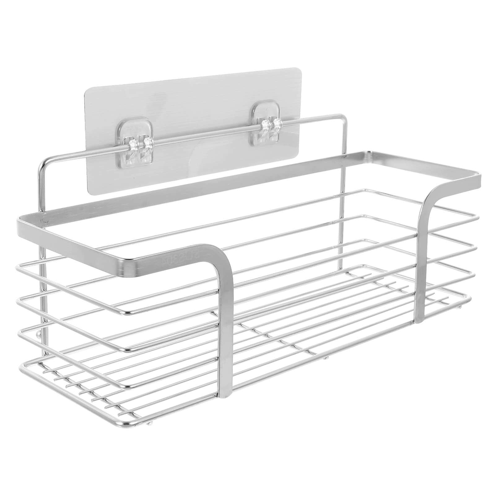 1pc Stainless Steel Shelf Wall Mounted Shower Shelf Towel Rack for Kitchen Sundries Rack Storage Container Stainless Storage Rack Towel Rack for Bathroom Storage Rack