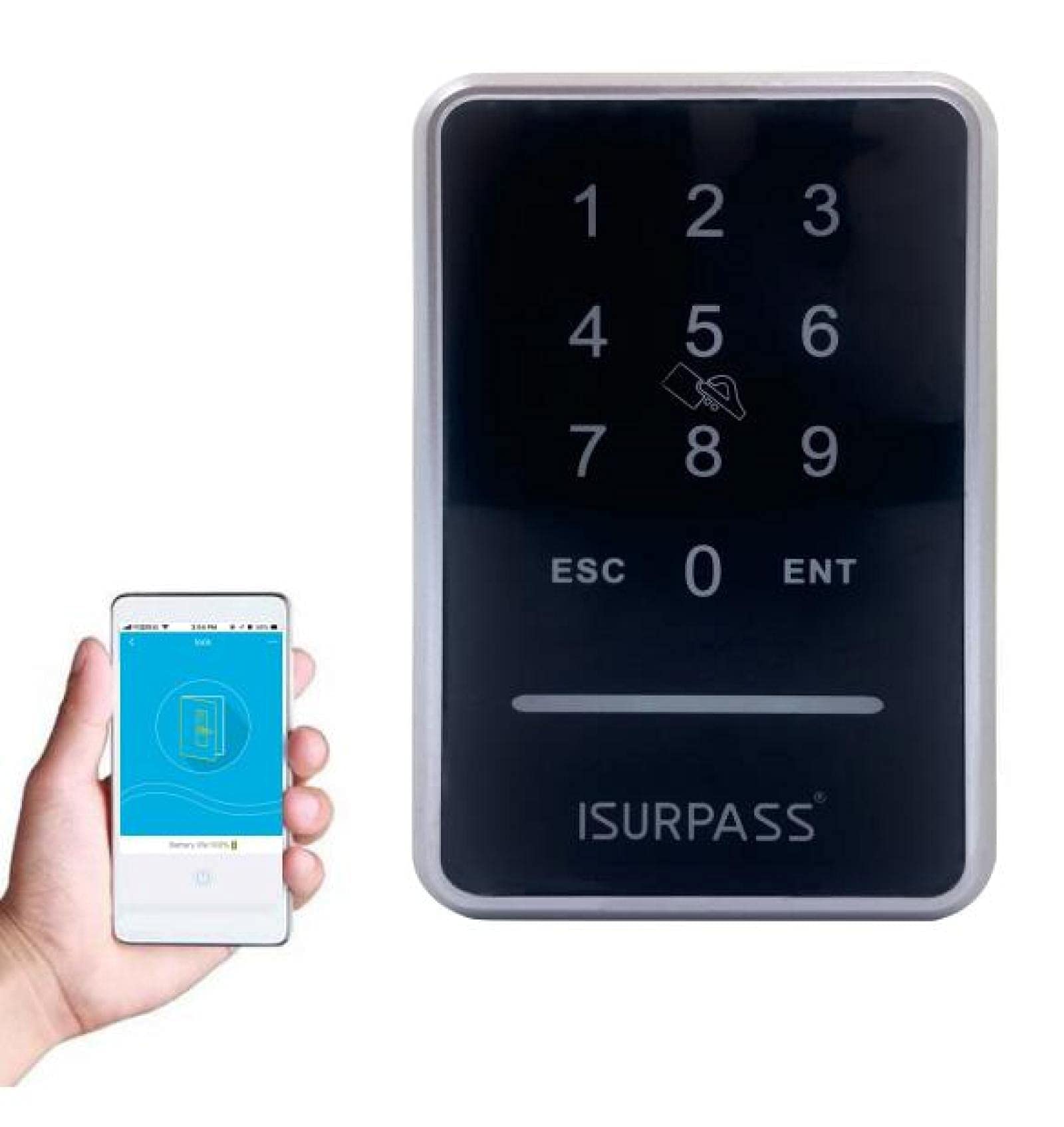 ISURPIAN ISURPASS Z-Wave Keypad Smart Lock Front Door,Hotel Digital Auto Lockdoor Locks for Home,keyless, Swipe Card, APP Black