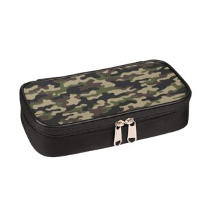 green camo large capacity pencil case, navy camouflage pencil pouch pen bag with double zipper, statiry pencil box pouch holder organizer for office college school students