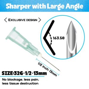 32 Gauge 1/2 Inch Luer Lock Luer Slip Dispensing Accessories, Individually Packaged, 100Pack