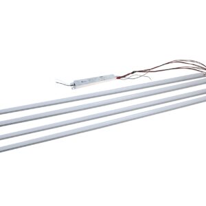 WareLight LED Magnetic Strip Retrofit Kit for Linear Ceiling Fixtures - 60 Watt, 5000K Lighting, 4 Foot, 4 Strips