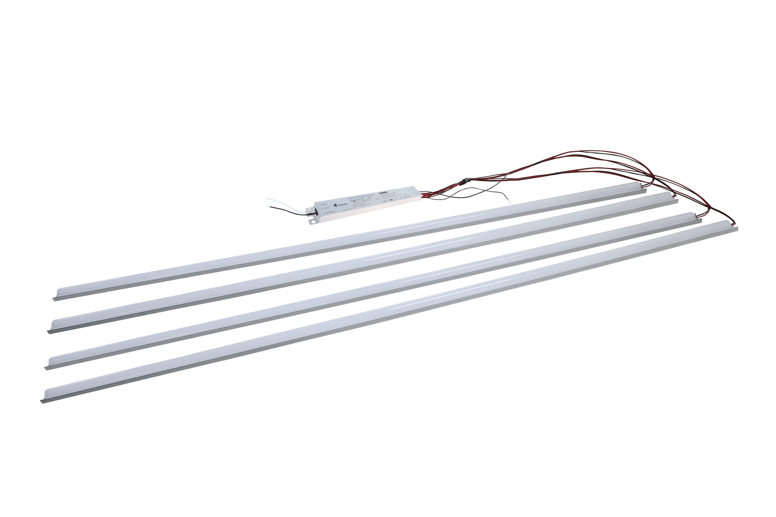 WareLight LED Magnetic Strip Retrofit Kit for Linear Ceiling Fixtures - 60 Watt, 5000K Lighting, 4 Foot, 4 Strips