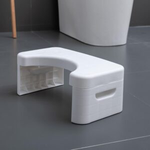 Toilet Step Stool, Toilet Assistance Steps, Bathroom Toilet Stool, Kids Tot Step Stool, Foldable Toilet Stool, Fits All Toilets, Folds for Easy Storage, White