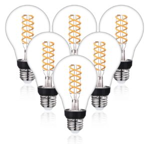 austin coast led fairy light bulb，g95 e26 warm white edison screw night lights,flash starry decorative copper wire string lights for bedroom living room festival christmas, non-dimmable, 4 pack