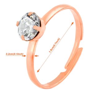 Naler Bridal Shower Rings 52 Pack Rose Gold Diamond Engagement Rings for Wedding Party Favors Table Decorations Cupcake Toppers