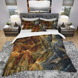 DesignQ 'Molten Gold Abstract' Modern & Contemporary Duvet Cover Set