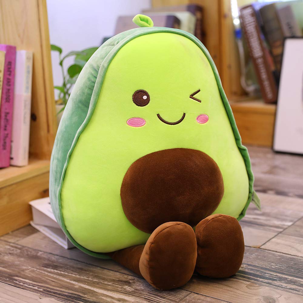 XIAOHONG 23.6 inch Large Avocado Fruit Soft Plush Toy Furry Stuffed Toy Avocado Plush Doll Cute Toy Avocado Stuffed Pillow Kawaii Food Shaped Fruit Series Hugging Pillow for Kids