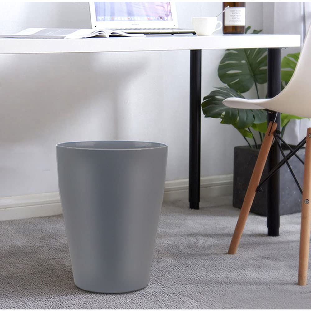 Gereen 1.5 Gallon Small Trash Can,Round Small Wastebasket Garbage Can for Bathroom Bedroom Kitchen Countertop Under Sink (Gray, Single Pack)