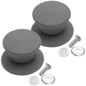 universal pot pan lid handle replacement, pack of two- silicone heat resistant and non-slip lid handles for pots pans (pack of two-grey)