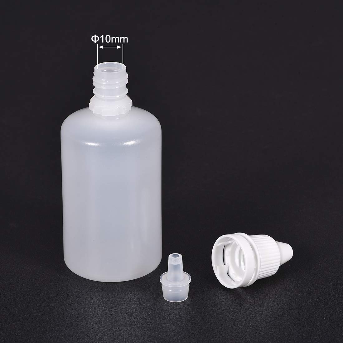 OFOWIN [12 Pcs Plastic Dropper Bottle, 50ml / 1.7oz Small Mouth Dropping Bottles with White Cap Empty Squeezable Liquid Drop Bottles for Solvents, Oils, Glue, Paint, Essence, E-liquid, E-juice,Saline