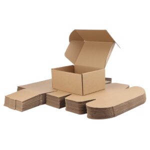 pharege 9x6x4 inch gift shipping boxes bulk 25 pack brown, tab lock tuck top mailing boxes for packaging small business, small cardboard mailer boxes for wrapping present