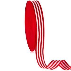 50 yards christmas striped ribbon 1 inch christmas grosgrain striped ribbon for christmas gift wrapping diy crafts wrapping ribbons home ornament decoration(red white)