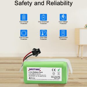 NASTIMA 14.4V 3000mAh Replacement Battery Compatible with Tesvor X500, Ecovacs N79 N79S and Eufy Robovac 11 11S MAX 15C MAX 20C 30C MAX G10 G20 G30