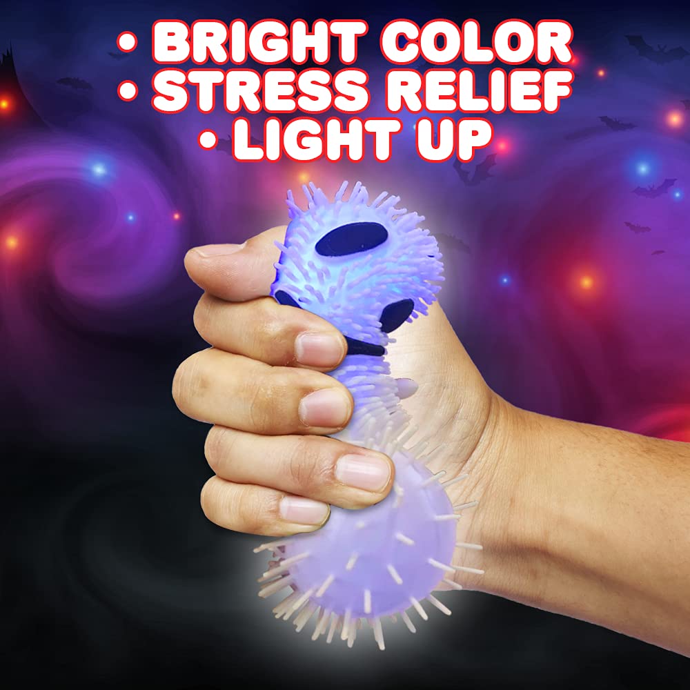 ArtCreativity Light Up Halloween Puffers, Set of 6, LED Fidget Toys for Kids and Adults, Includes Ghost and Pumpkin Halloween Toys, Non-Candy Halloween Treats and Party Favors for Themed Parties