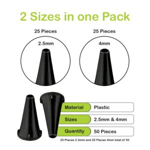 Cynamed Otoscope Cover, Otoscope Specula Tips, Plastic Speculum Disposable, Pack of 50 2.5/4 mm Disposable Otoscope Covers