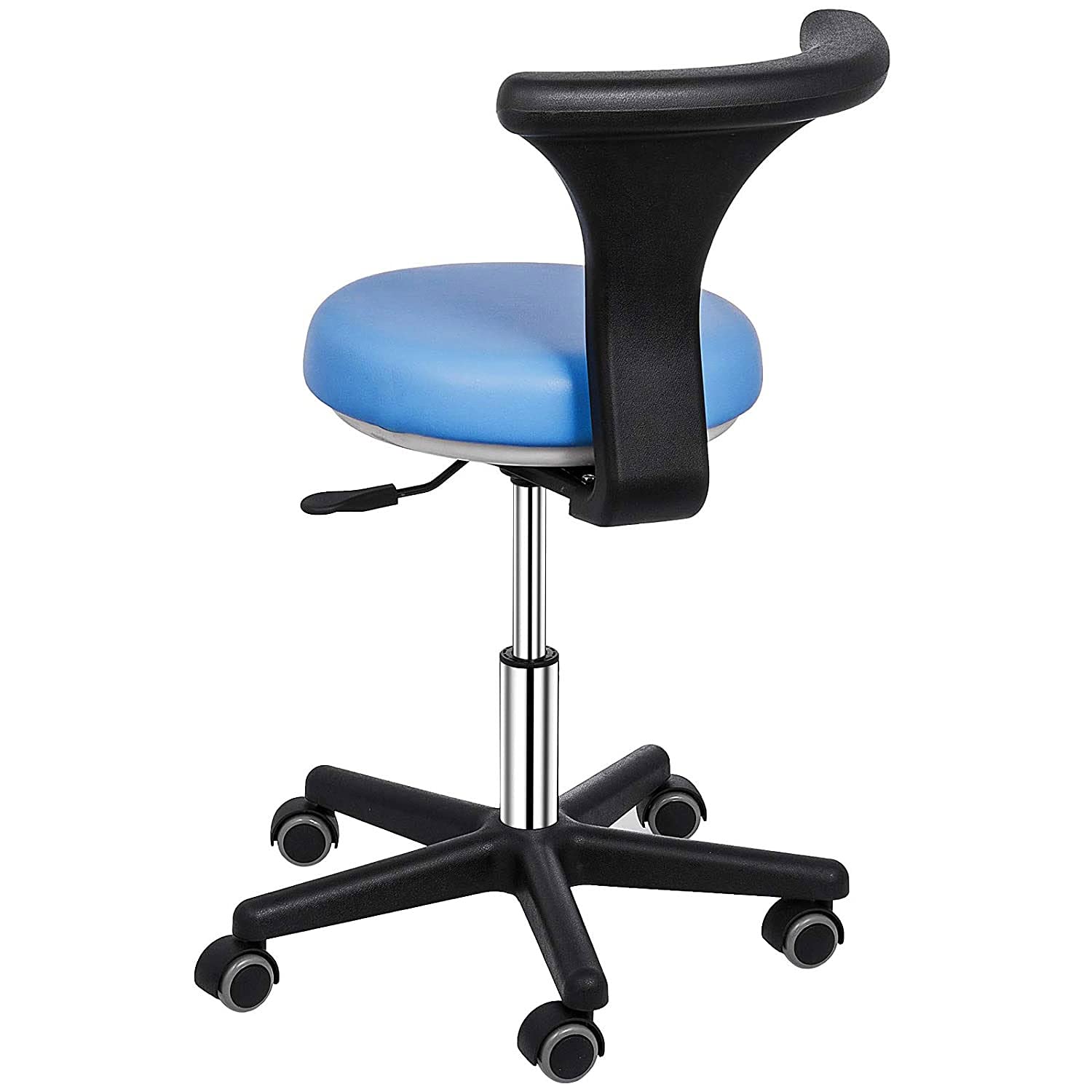 Medical Dental Stool Dentist Chair with 360 Degree Rotation Armrest PU Leather Assistant Stool Chair Height Adjustable