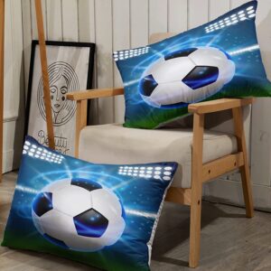 3D Football Comforter Set for Boys, Twin Size Sports Bedding Comforter Soccer Themed Bedding Comforter with 2 Football Patterned Pillowcases - 68"x86" (Twin, 03)