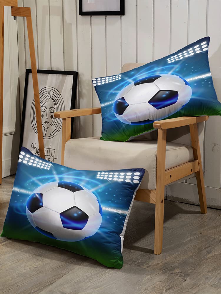 3D Football Comforter Set for Boys, Twin Size Sports Bedding Comforter Soccer Themed Bedding Comforter with 2 Football Patterned Pillowcases - 68"x86" (Twin, 03)