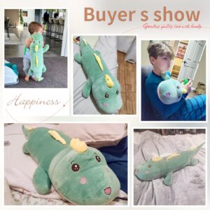 32" Giant Dinosaurs Plush Toy Pillow, Cute Dinosaur Stuffed Animals Doll, Soft Back Cushion Big Dinosaur Plushies, Gift for Kids Boys Christmas, Birthdays, Valentines