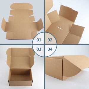 PHAREGE 9x6x4 inch Gift Shipping Boxes Bulk 25 Pack Brown, Tab Lock Tuck Top Mailing Boxes for Packaging Small Business, Small Cardboard Mailer Boxes for Wrapping Present