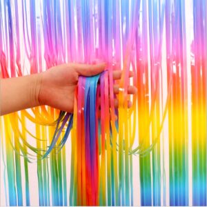 Fringe Curtains Party Decorations,Tinsel Foil Fringe Curtains Photo Booth Props for Birthday Wedding Engagement Bridal Shower Baby Shower Bachelorette Holiday Celebration Party Decorations 2 Packs