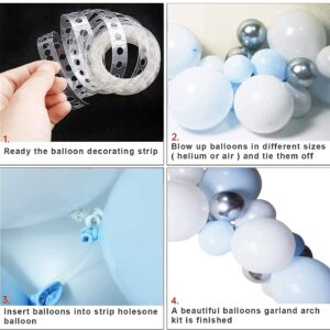 141 PCS Balloons Garland Set,Blue Silver Balloon Decorative Garland Kit Macaron Metal Balloon Arch for Bridal Shower Baby Shower Party Birthday Party Decoration(Blue)