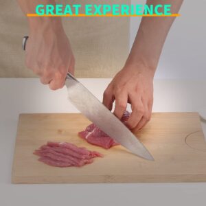 JUSTFORIT Chef Knife - 8 inch Pro Kitchen Knives - Ultra Sharp German High Carbon Stainless Steel Cooking Knife, Japanese Chopping Knife with Sheath and Ergonomic Handle and Gift Box