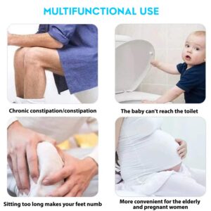 Toilet Step Stool, Toilet Assistance Steps, Bathroom Toilet Stool, Kids Tot Step Stool, Foldable Toilet Stool, Fits All Toilets, Folds for Easy Storage, White