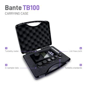 Bante TB100 Portable Turbidity Meter | Turbidimeter Kit | 2 to 5 Points Calibration, Selectable Turbidity Units - NTU/FNU/EBC/ASBC, 100 Sets of Data Storage, USB Interface