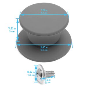 Universal Pot Pan Lid Handle Replacement, Pack of two- Silicone Heat Resistant and Non-Slip Lid Handles for Pots Pans (Pack of Two-Grey)