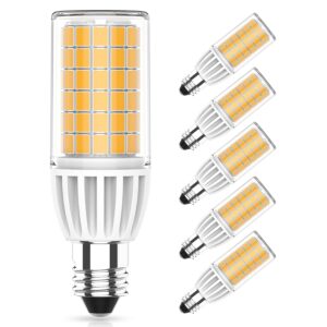 e11 led bulb dimmable 5w, 60w e11 halogen bulb replacement, ul cul listed, warm white 3000k, e11 bulb mini candelabra base, jd t3/t4 360 degree beam angle e11 light bulb for indoor lighting, 5pack