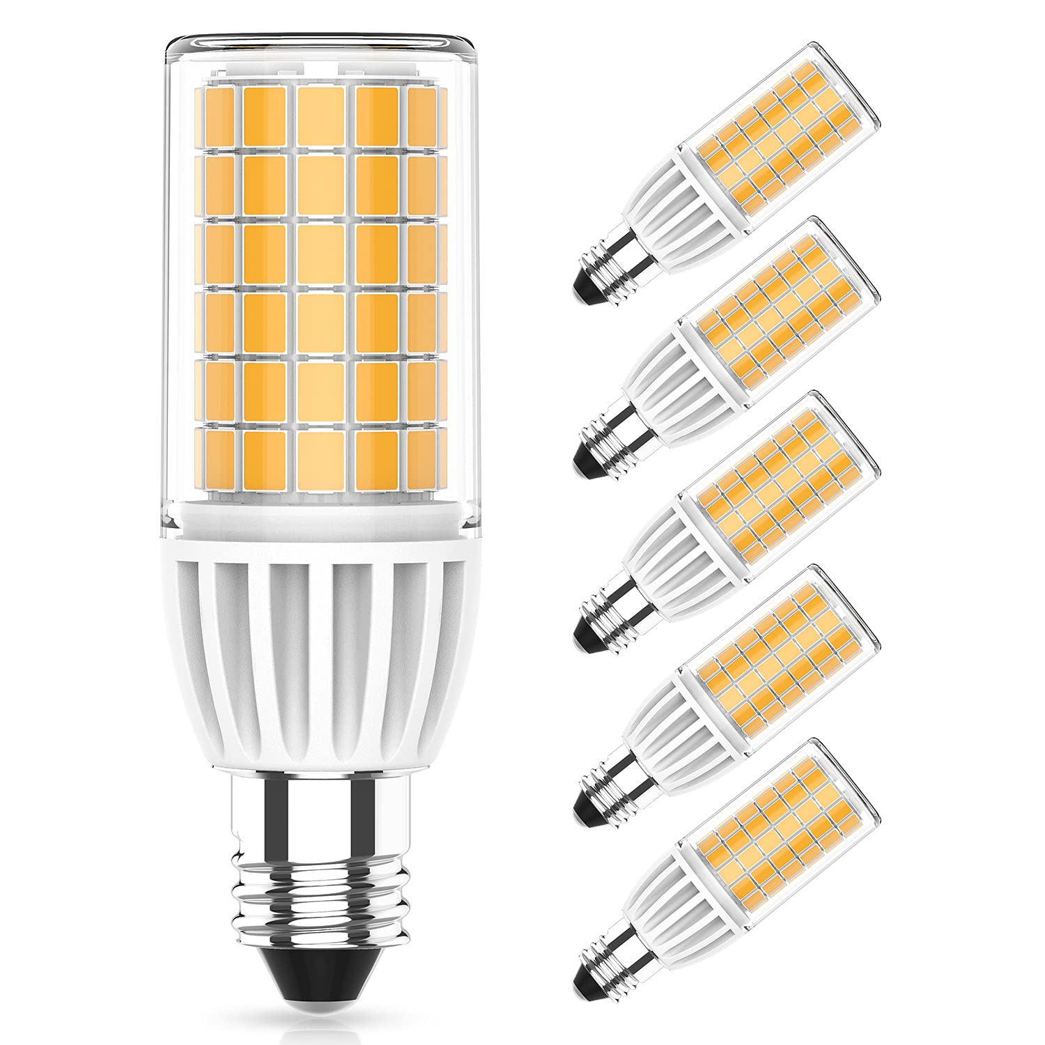 E11 LED Bulb Dimmable 5W, 60W E11 Halogen Bulb Replacement, UL CUL Listed, Warm White 3000K, E11 Bulb Mini Candelabra Base, JD T3/T4 360 Degree Beam Angle E11 Light Bulb for Indoor Lighting, 5Pack