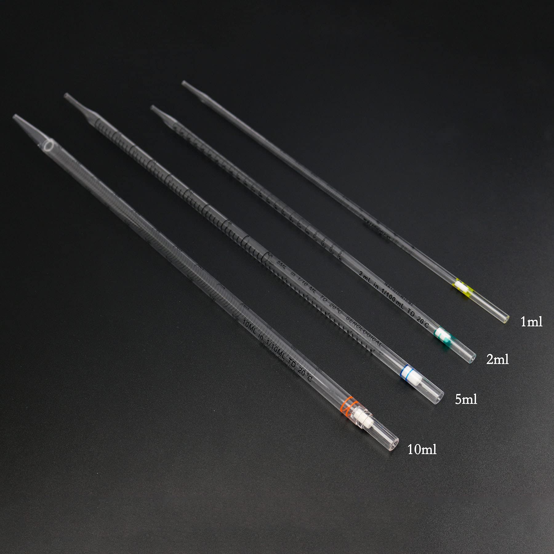 LABALPHA Disposable Serological Pipettes 1ml, Individually Wrapped, Polystyrene, 50Pcs