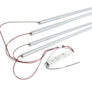 WareLight LED Magnetic Strip Retrofit Kit for Linear Ceiling Fixtures - 60 Watt, 5000K Lighting, 4 Foot, 4 Strips